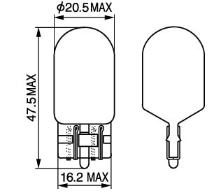 T13～T20 ウエッジベースランプ（車載用光源、小形電球） | 東芝ライテック(株)